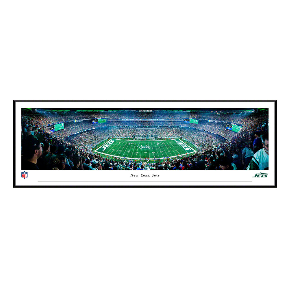Latitude Run® New York Jets Framed Panoramic Print on Paper | Wayfair