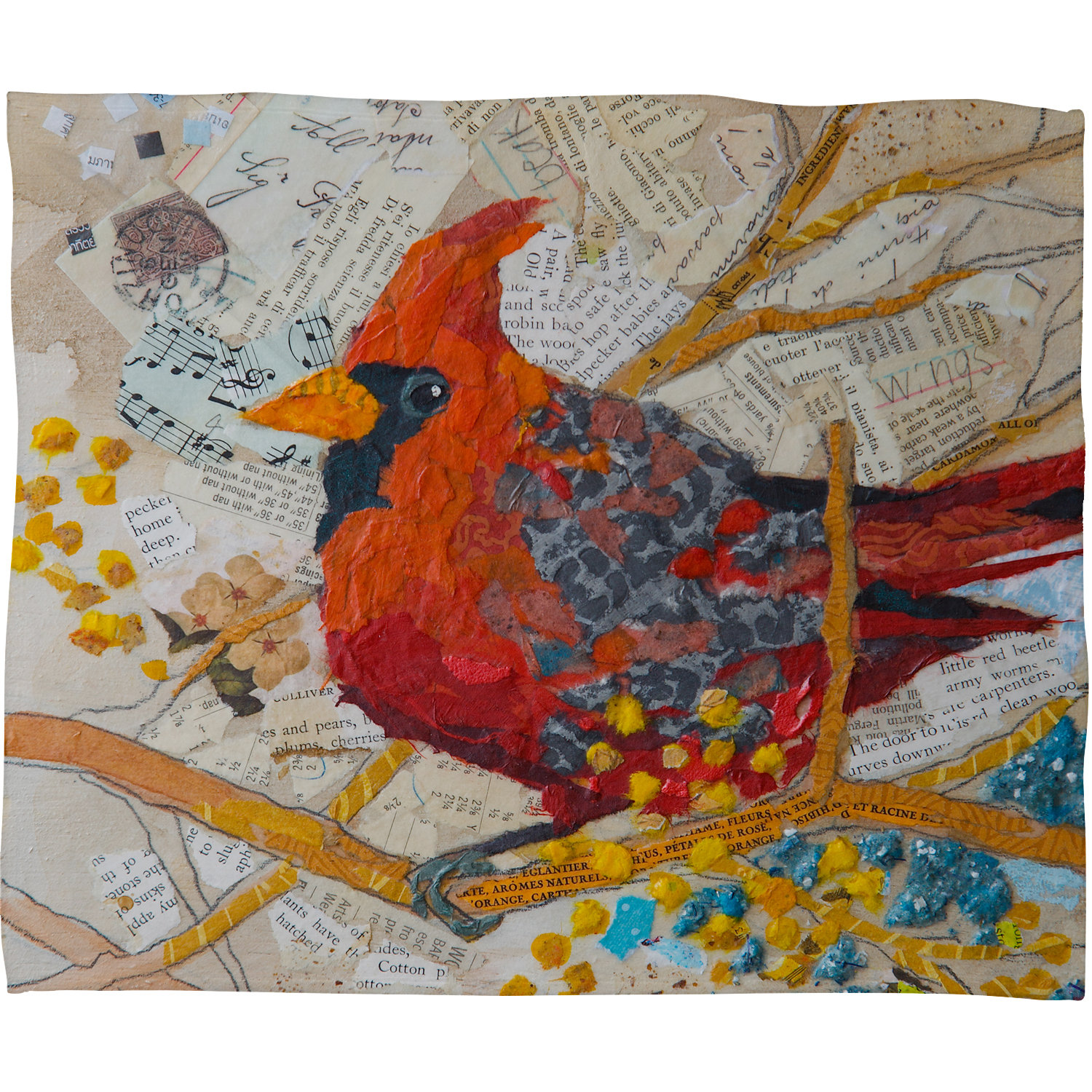 Deny Designs Elizabeth St Hilaire Nelson Cardinal Plush Fleece Throw ...