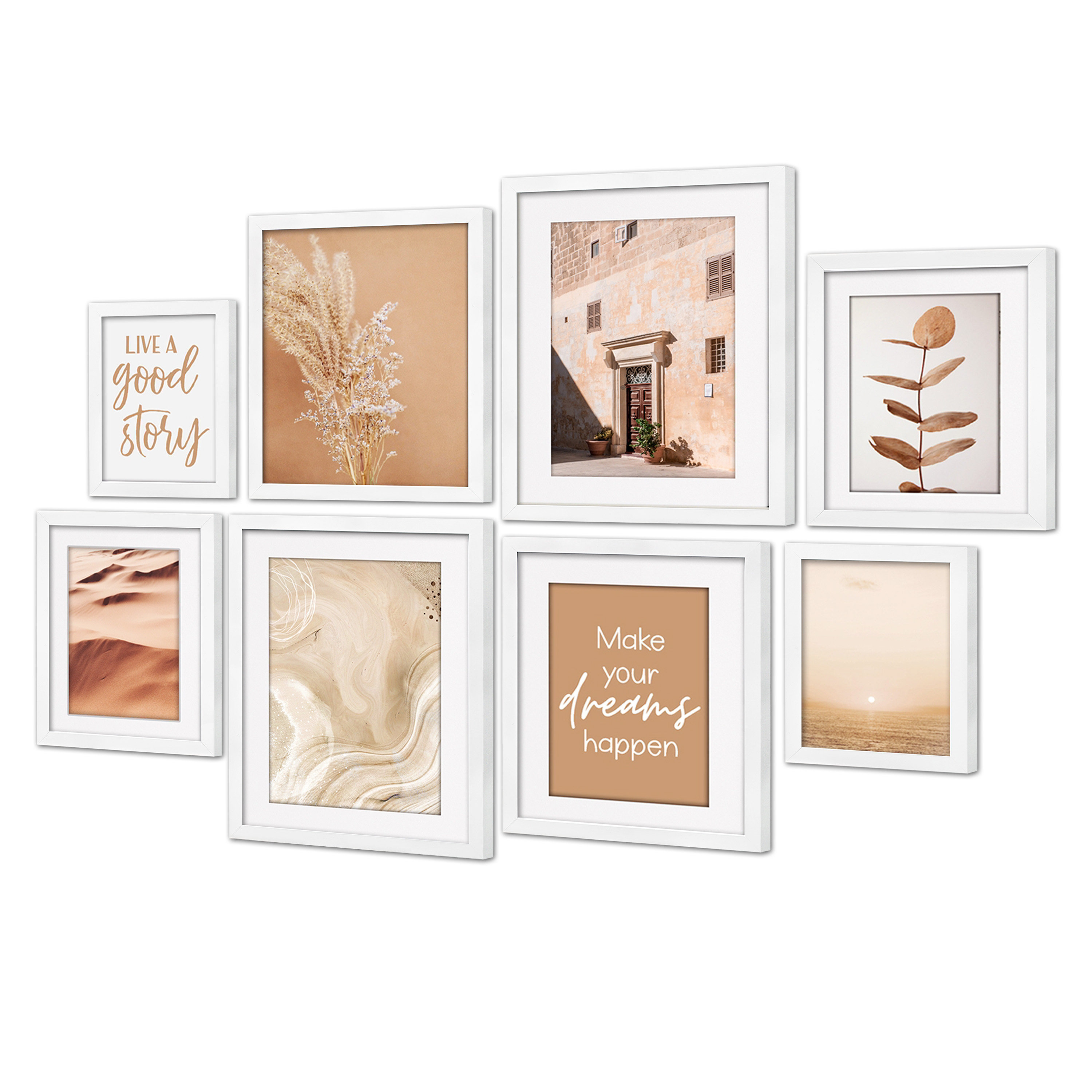 Winston Porter Shivangi White Neutral Gallery Picture Frames Set ,11x14 ...