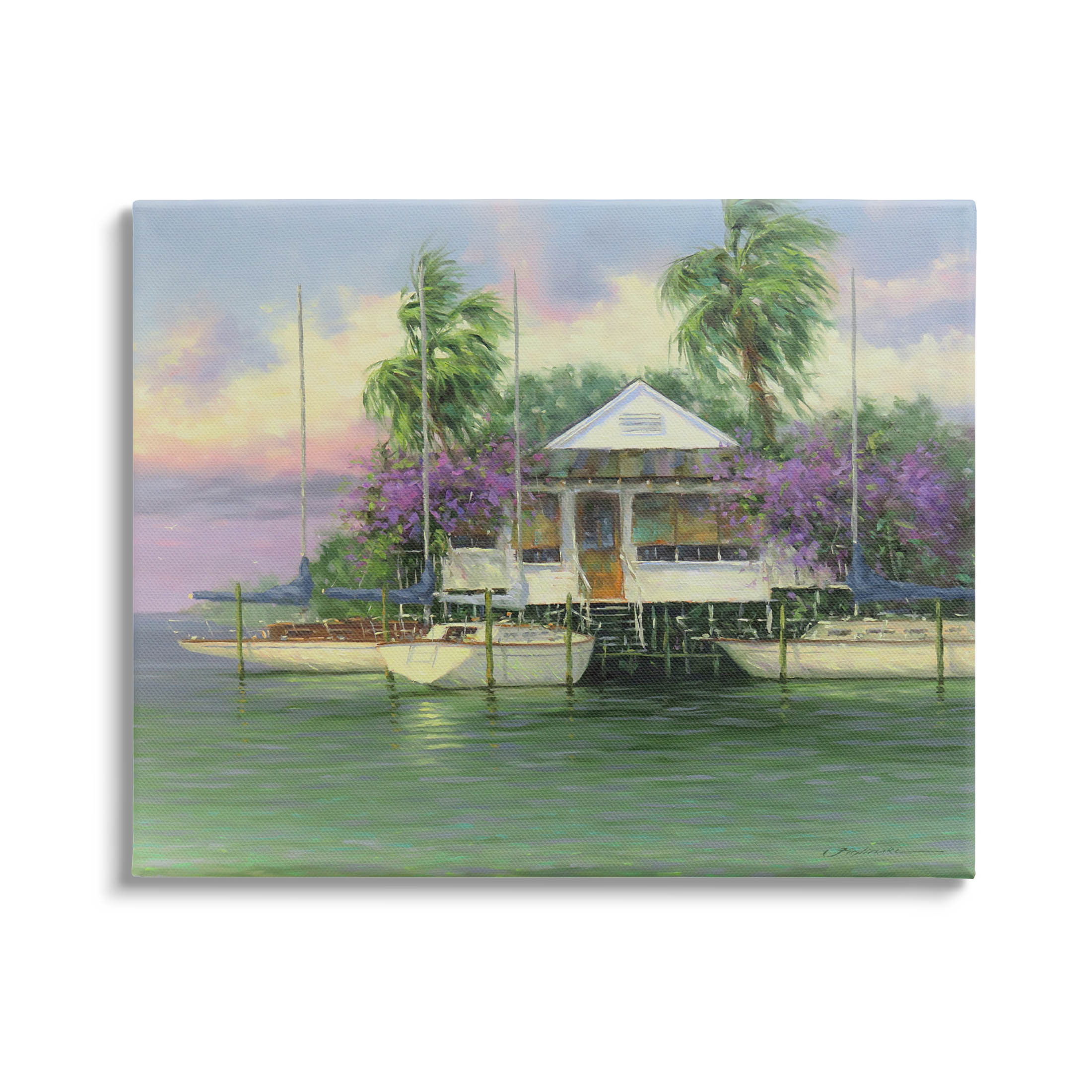 Stupell Industries «Coastal Boat Dock», art mural sur toile de palmiers ...