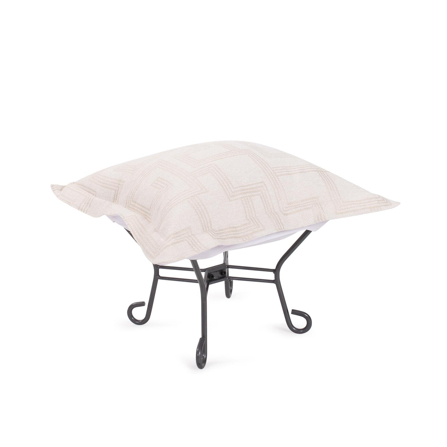 Latitude Run® Moreell Indoor/Outdoor Puff Scroll Ottoman Syros Fog ...