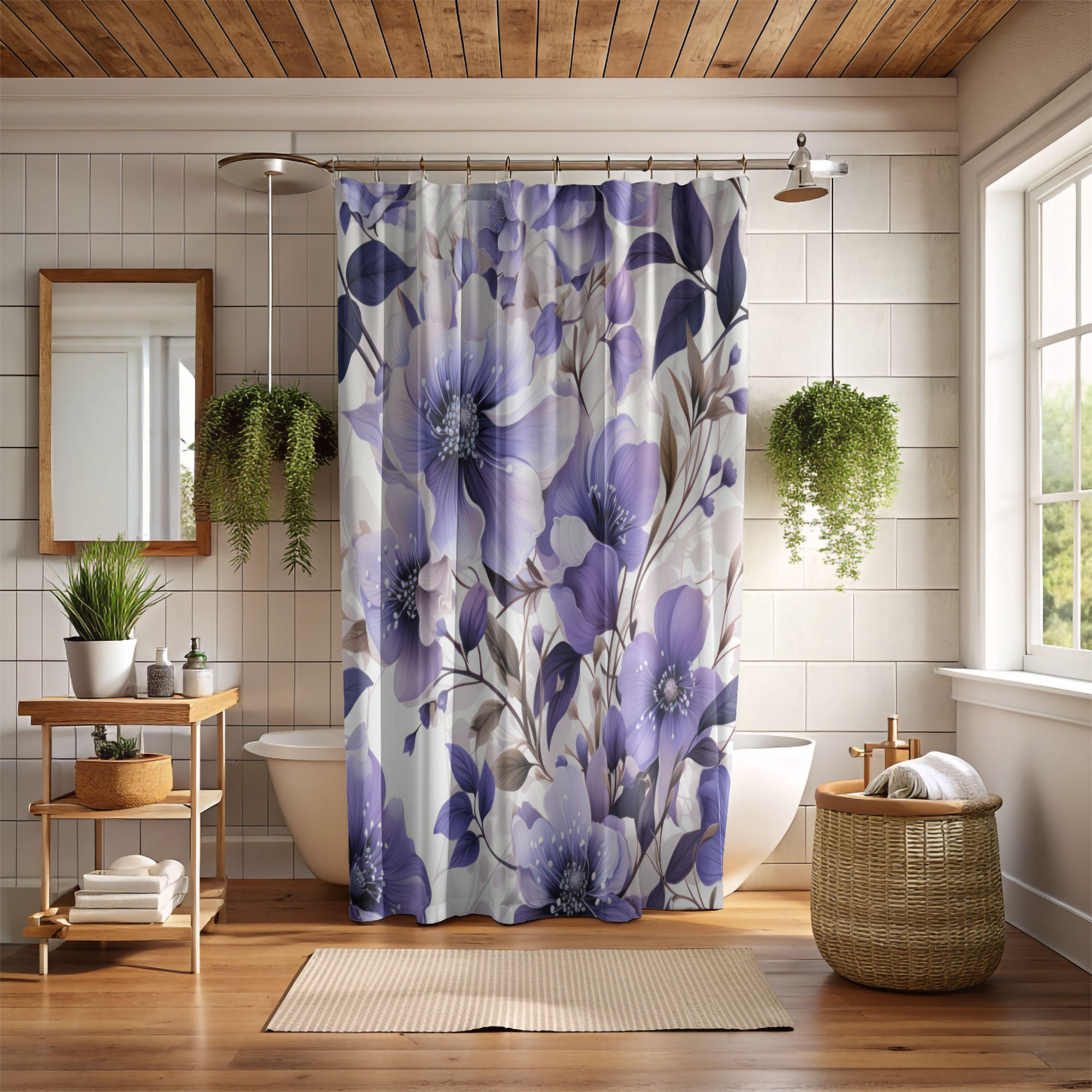 Bay Isle Home™ Violet Charm - Premium Shower Curtain | Wayfair