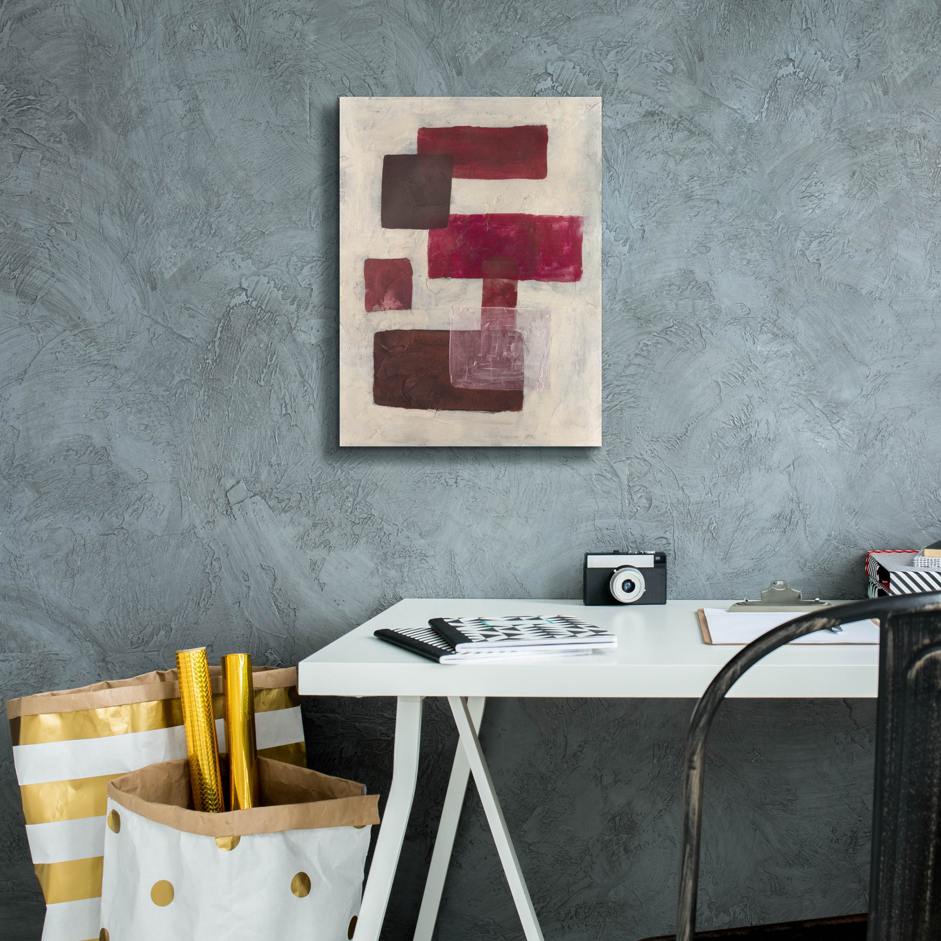 Ebern Designs 'Vermillion Shapes 2' by Michael Willett Canvas Wall Art ...