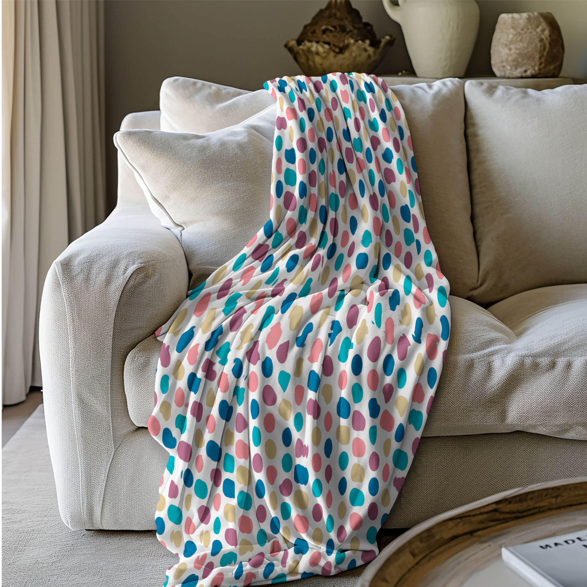 MentionedYou Seaside Spectrum - 1 Piece Premium Sherpa Blanket | Wayfair