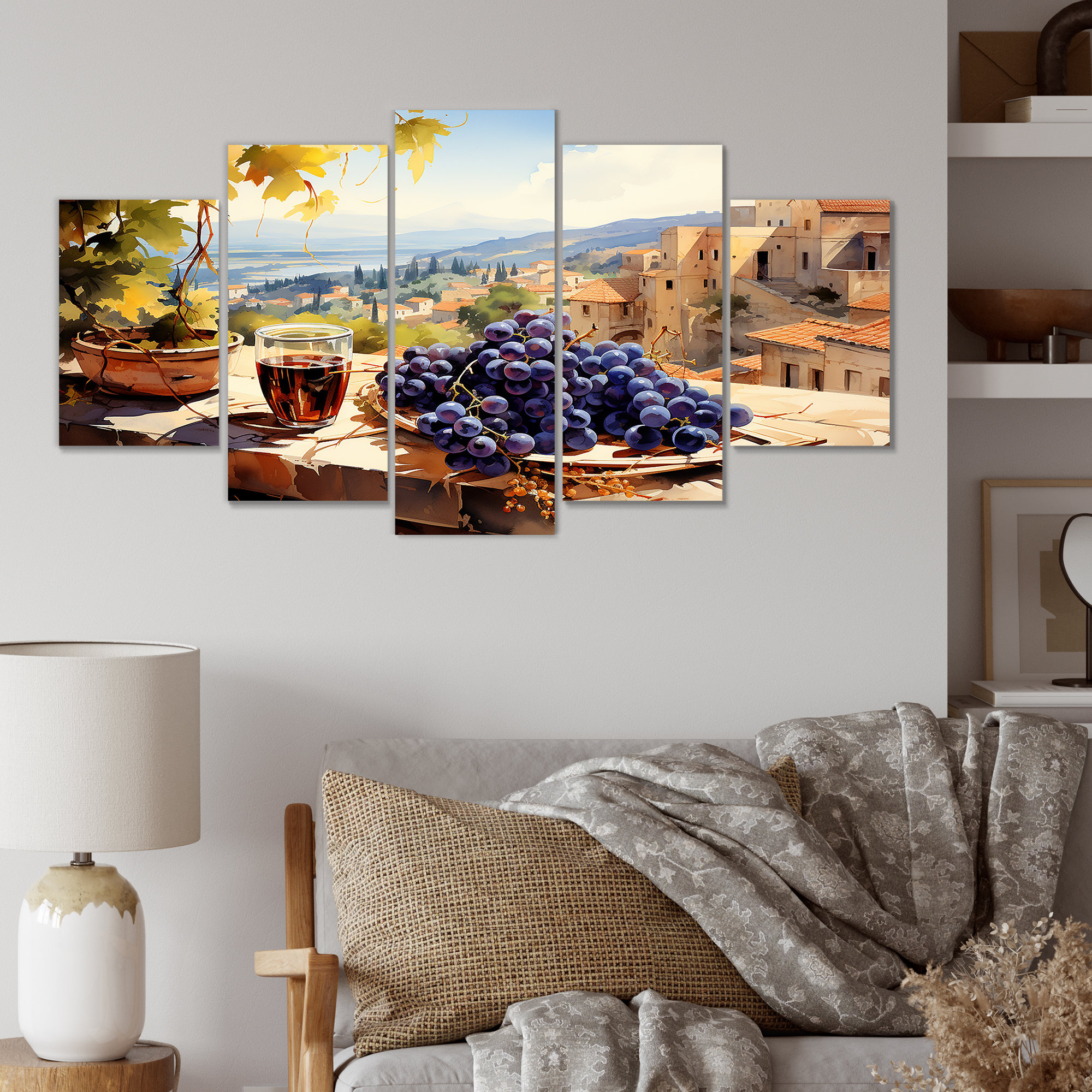 Red Barrel Studio Purple Vineyard Tuscan Balcony Views - Wine ...