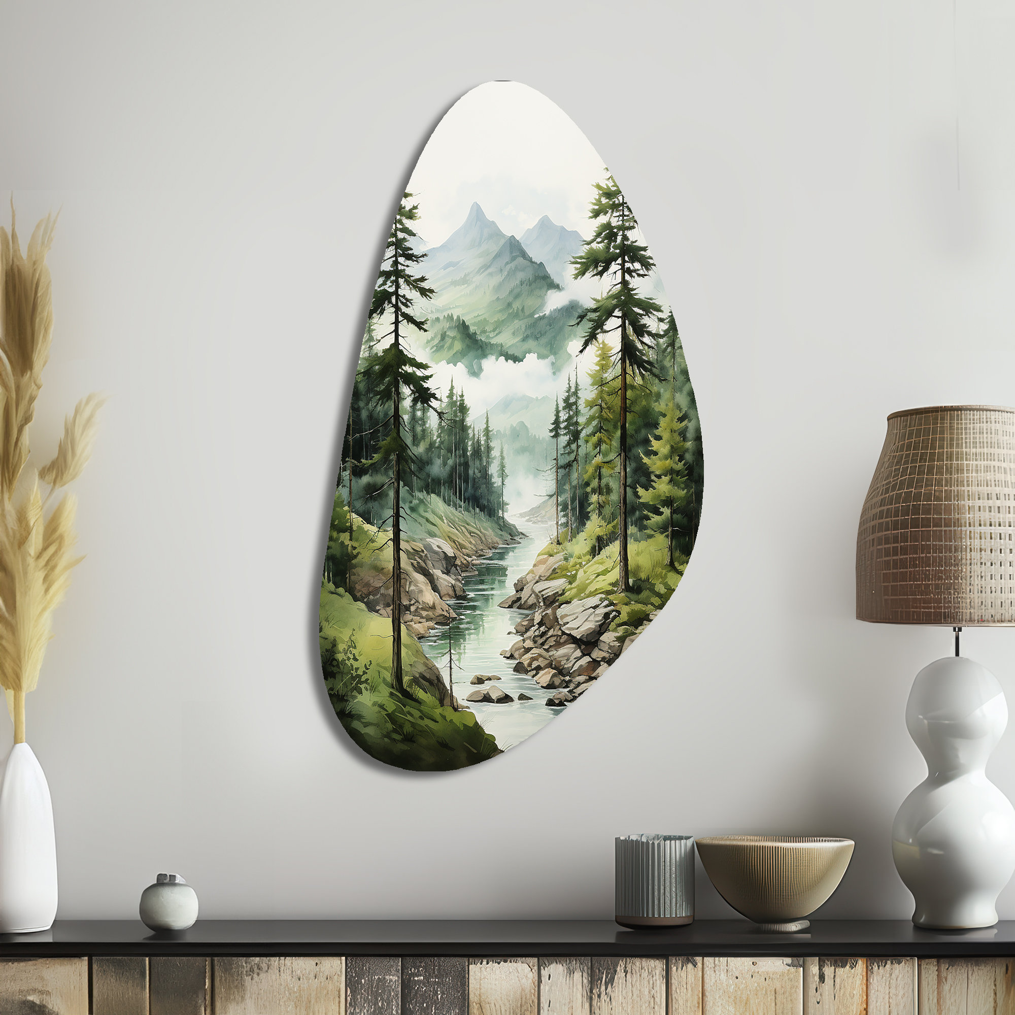 Design Art Green Pine Tree Eternal Guardians I - Tree Pine Fall Shape ...
