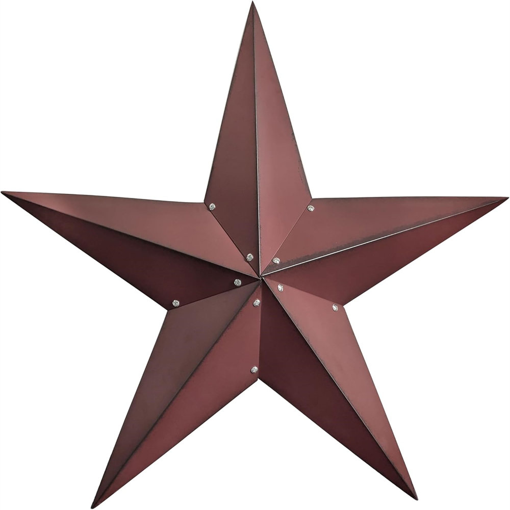 Dakota Fields 24Inch Metal Barn Star Wall Decor-Red Barn Star For ...