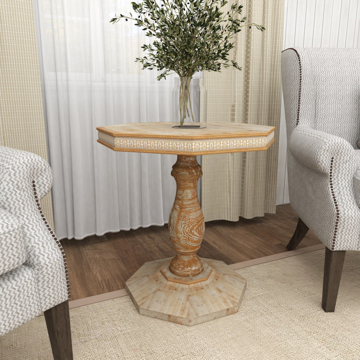 Dakota Fields Brown Wood Handmade Intricately Carved Floral Accent ...