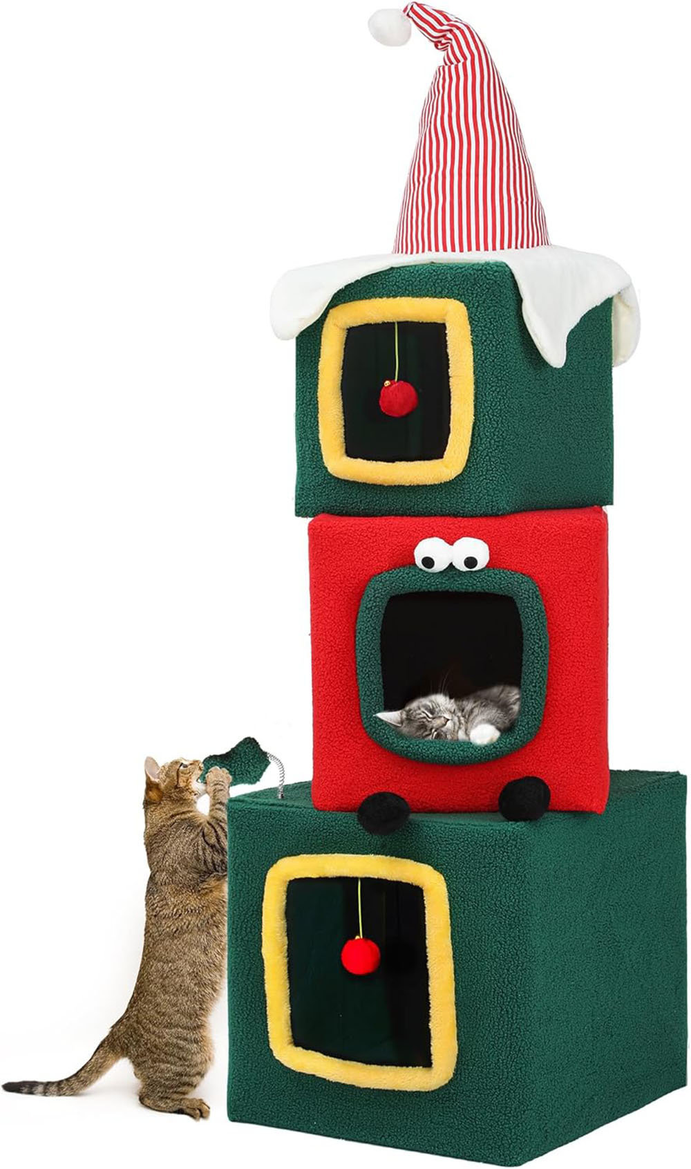 Tucker Murphy Pet™ Hasir 60" Christmas Cat Tree With 3 Cat House, Cat ...