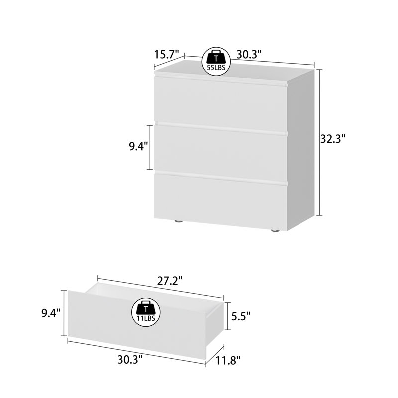 Latitude Run® 3-Drawer Chest & Reviews | Wayfair
