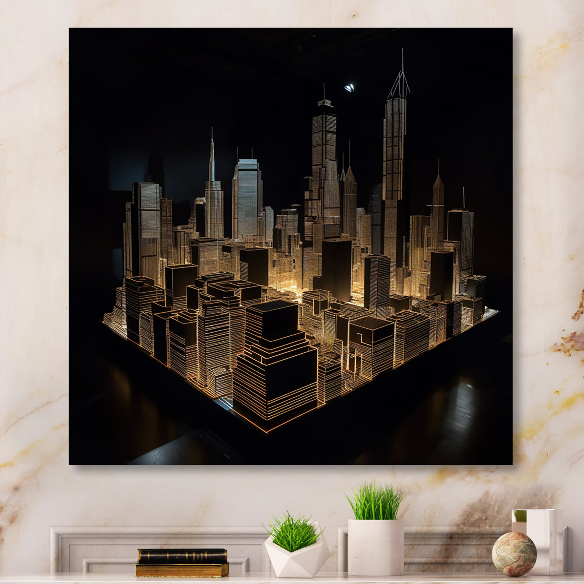 Ebern Designs 3D Cityscape New York Future Architecture On Canvas Print ...