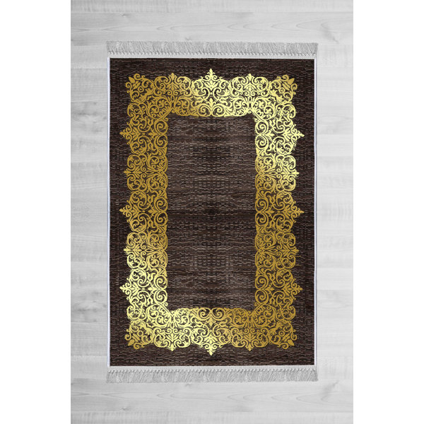 Bless international Silk Brown/Gold Rug | Wayfair