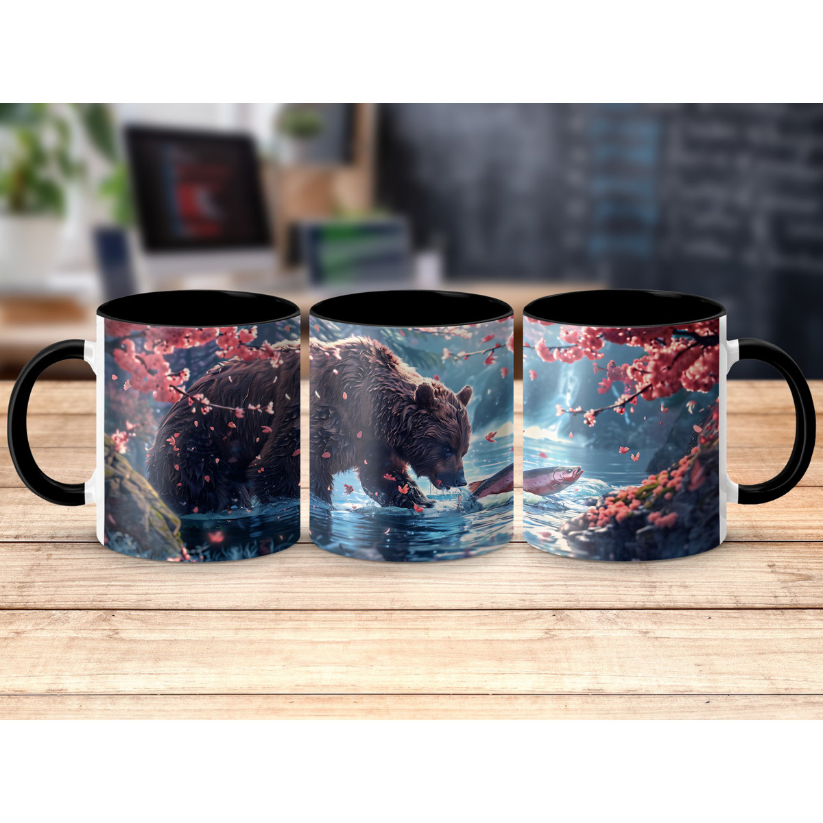 East Urban Home Set of 3 Realistic Animal Design 11oz Accent Mugs ...