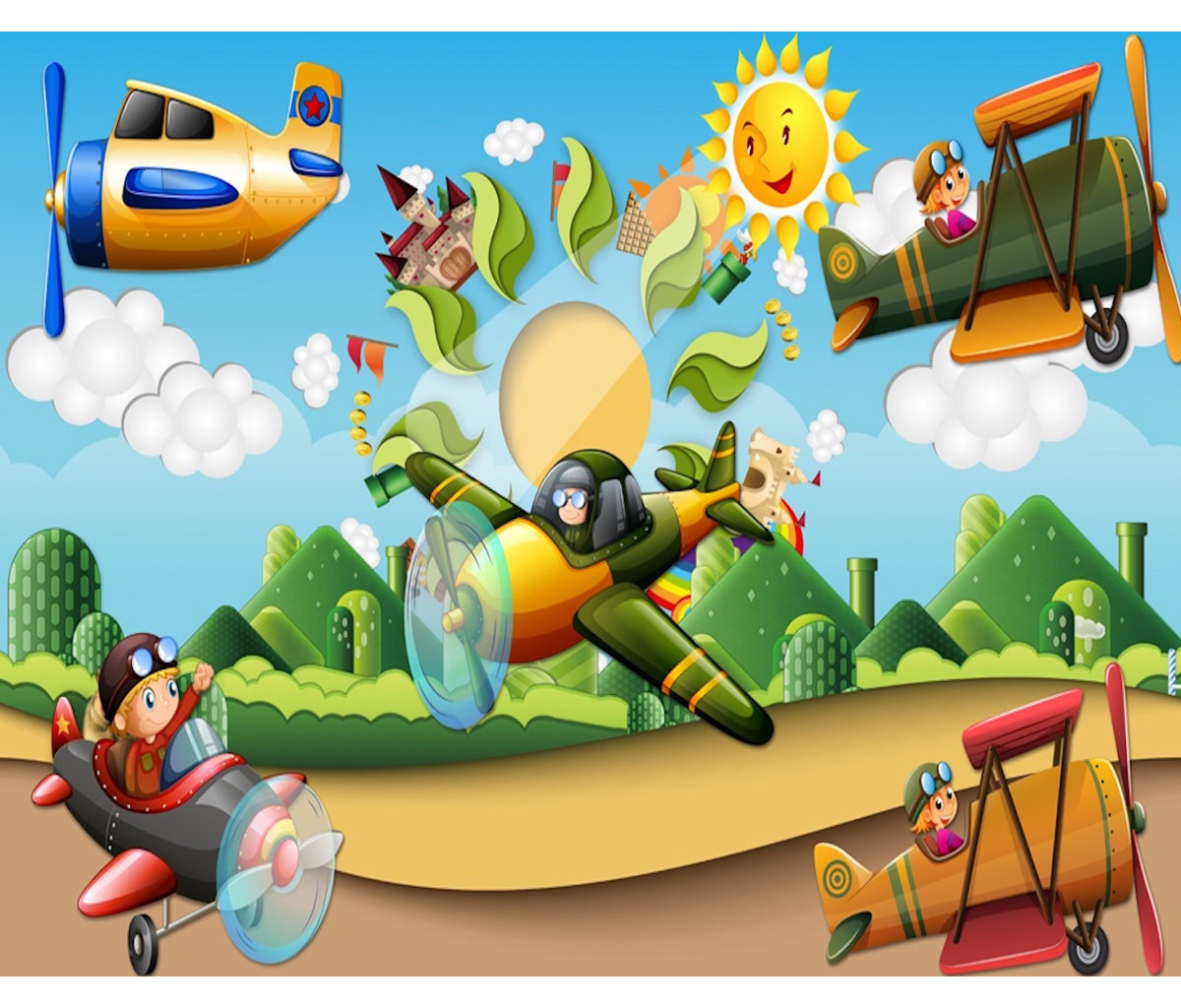 Zoomie Kids Aliauna 3D Child Forest Cartoon Helicopter Textile ...