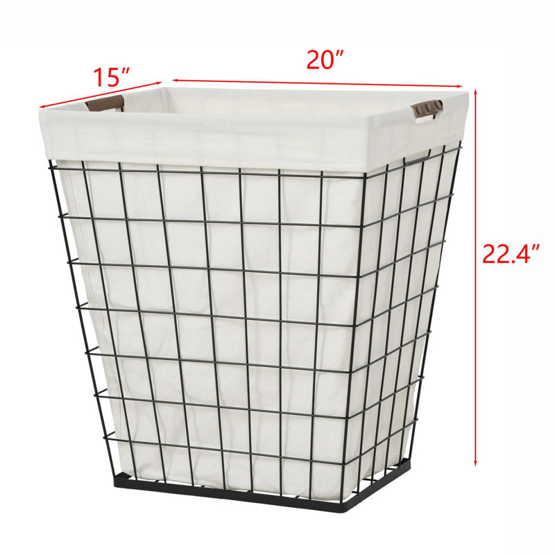 Rosalind Wheeler 75L Rectangular Steel Wire Laundry Hamper with ...