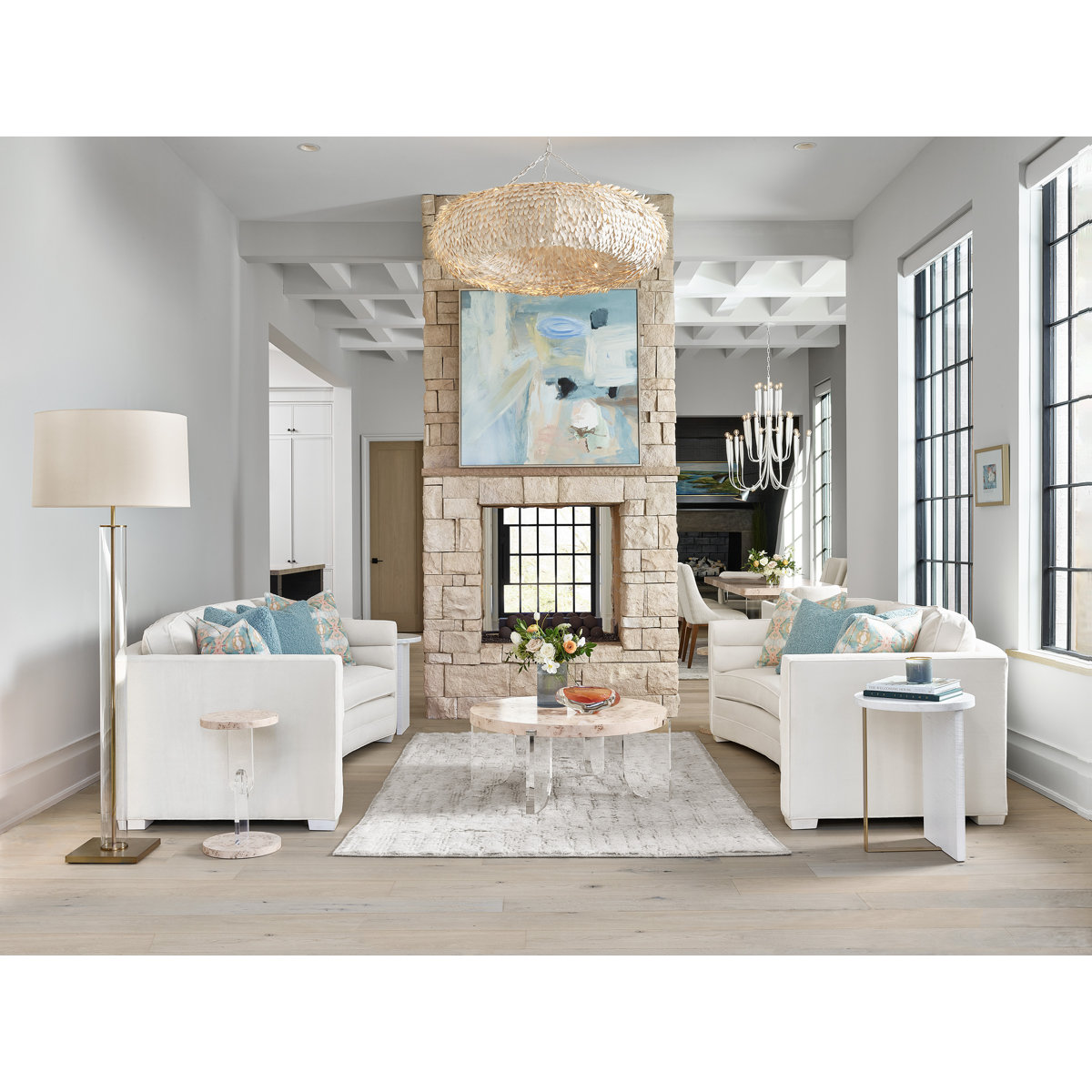 Miranda Kerr Home 12" Burl and Acrylic Side Table | Perigold