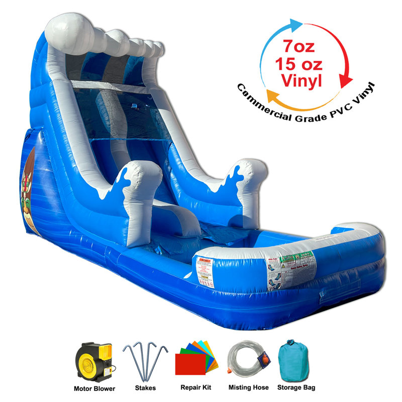 Jingo Jump 9' x 25' Inflatable Water Slide with Air Blower | Wayfair