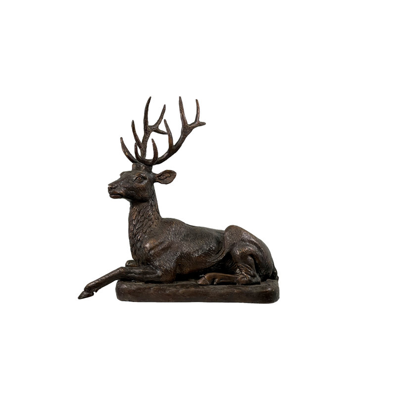 Metropolitan Galleries Bronze Sitting Deer on Base Table Top Sculpture ...