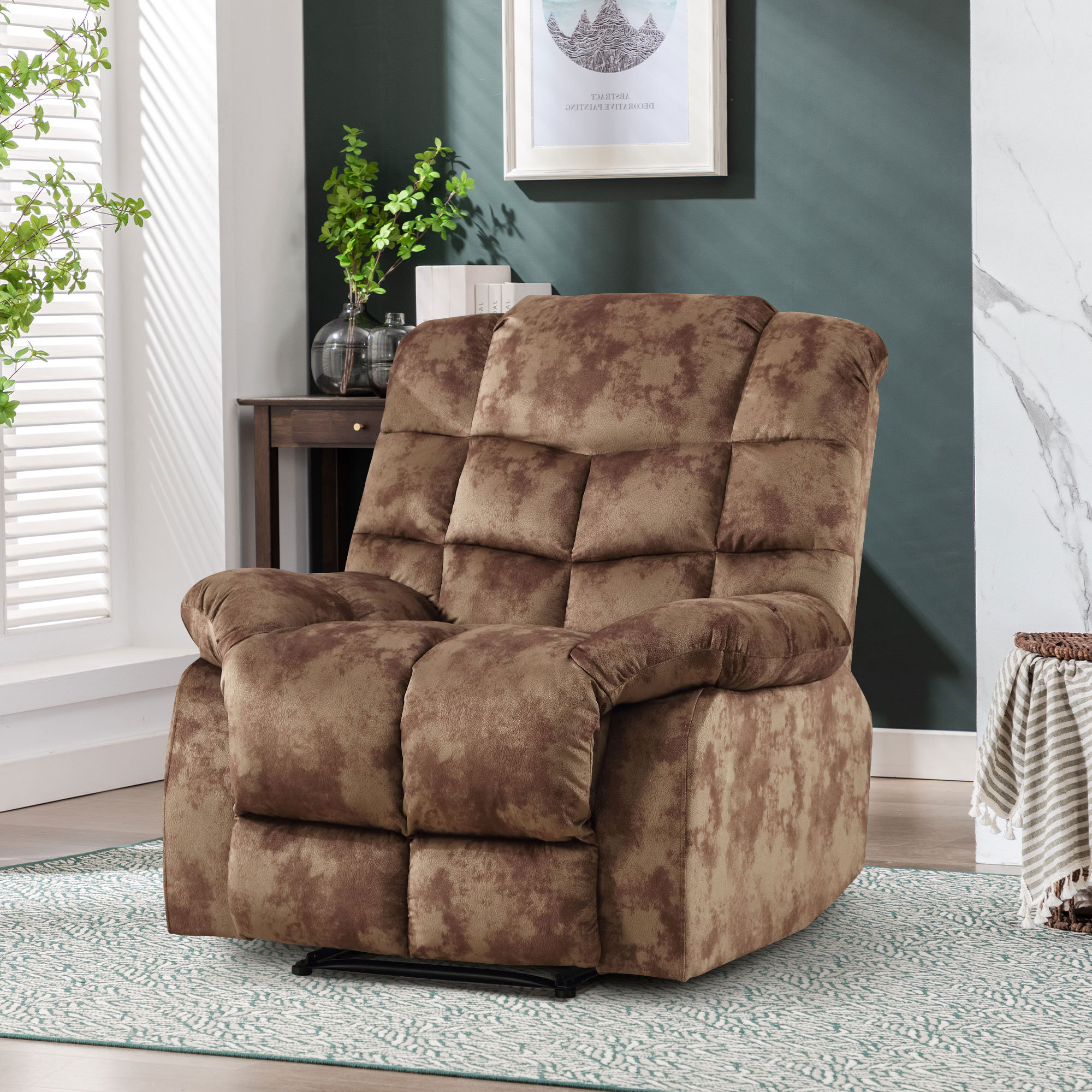 Red Barrel Studio® Chira 36.9'' Wide Modern and Soft Upholstered Manual Standard Recliner ...