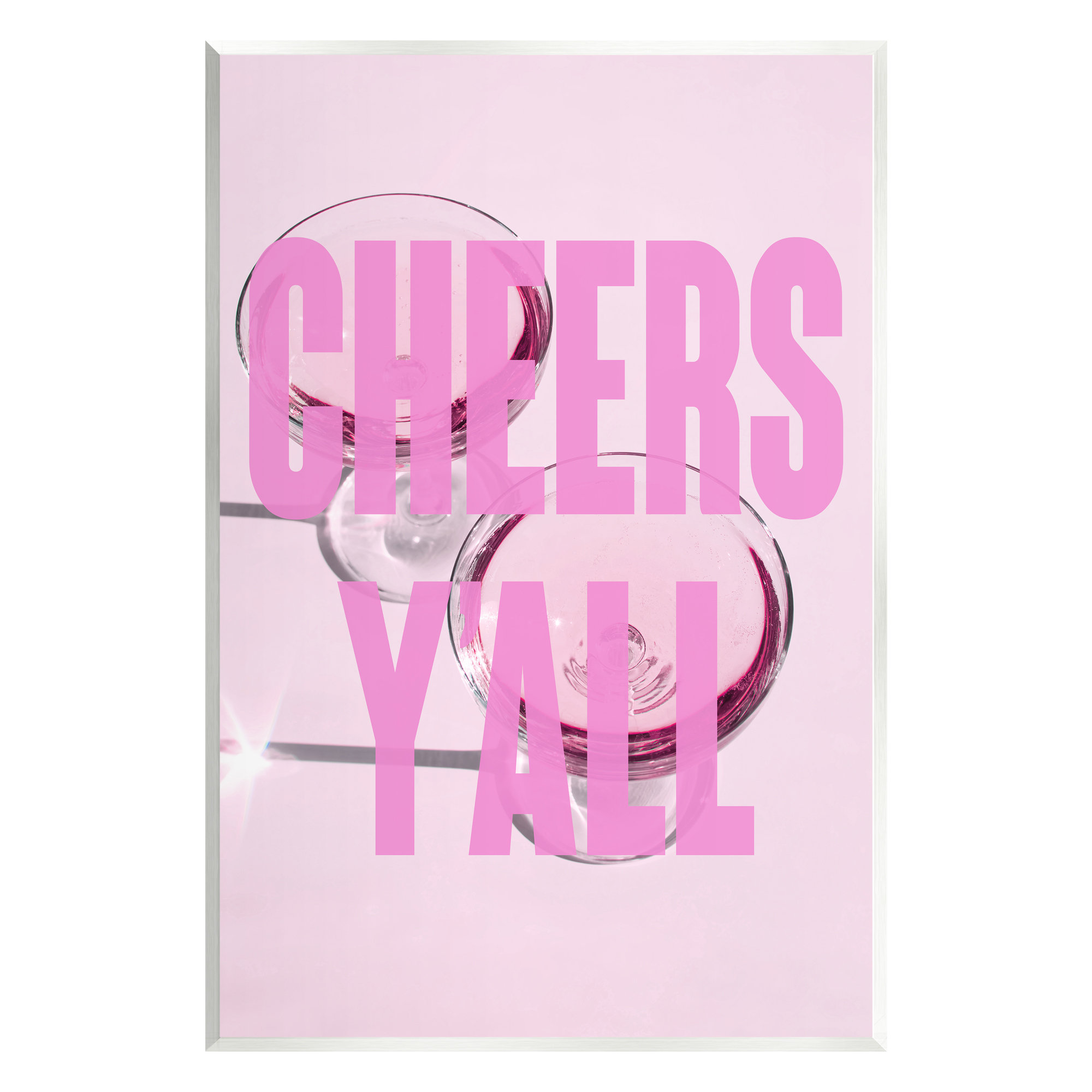 Stupell Industries Pink Cheers Y'all Phrase Wall Plaque by House of ...