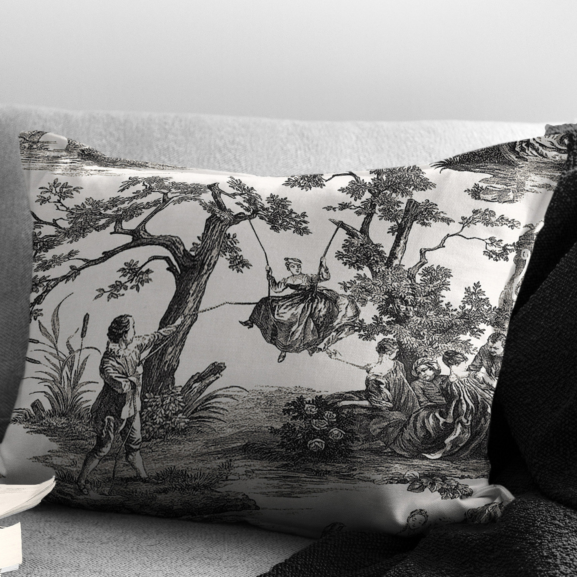 The Tailor's Bed Cotton Toile Throw Pillow | Wayfair