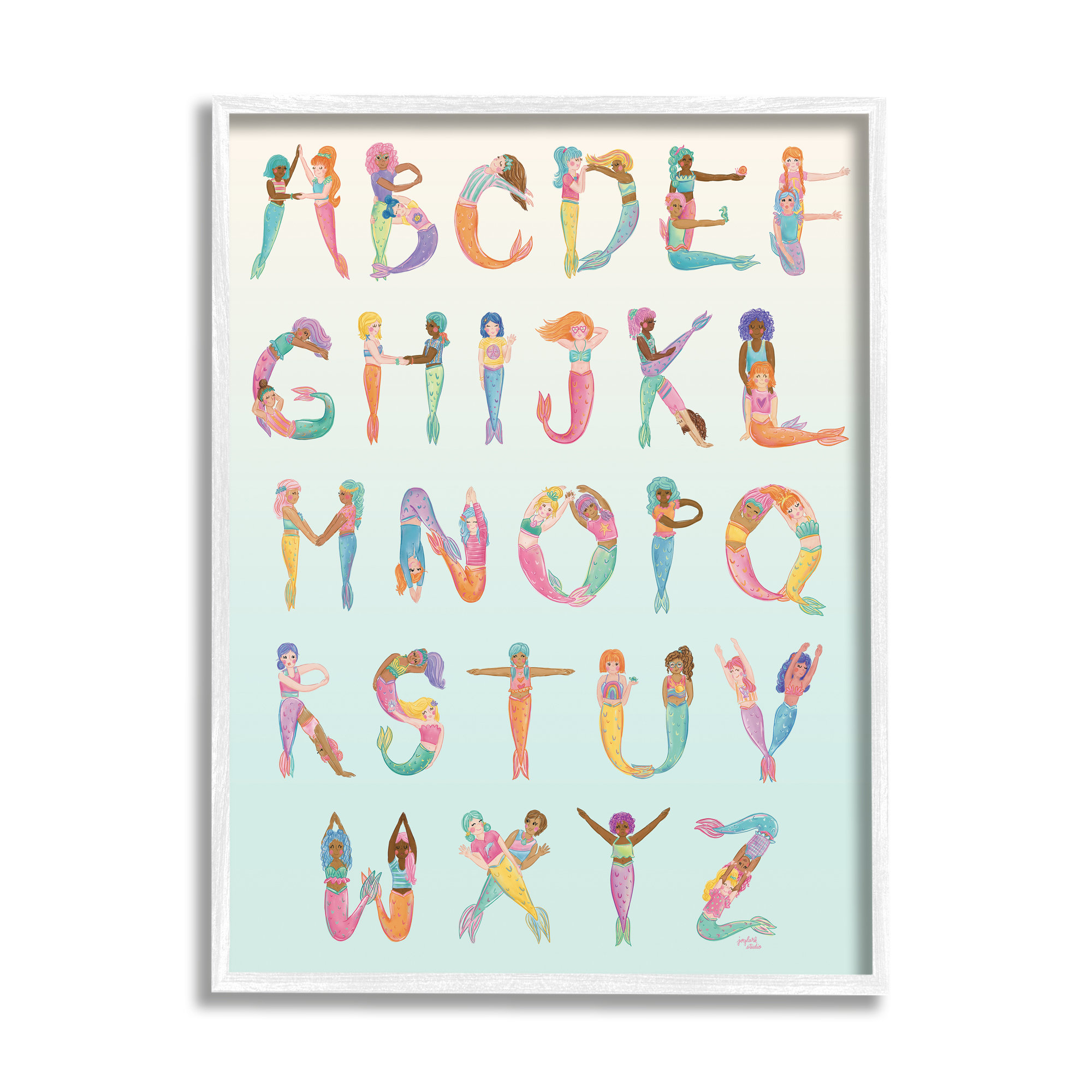 Stupell Industries Mermaid Alphabet Letters On Wood by Joylark Studio ...