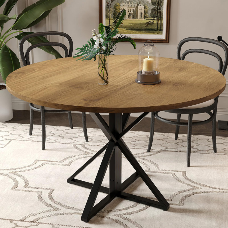 17 Stories Round Dining Table For 4, 47" Dining Table, Circle Table ...