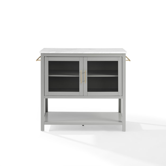 Lark Manor Alexander-Jay Marble Kitchen Island & Reviews | Wayfair