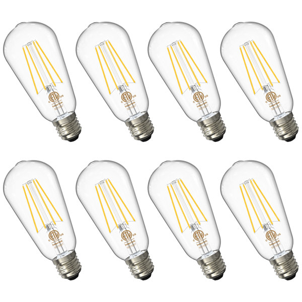 JESLED 60 Watt Equivalent ST58 E26/Medium (Standard) 2700K LED Bulb ...