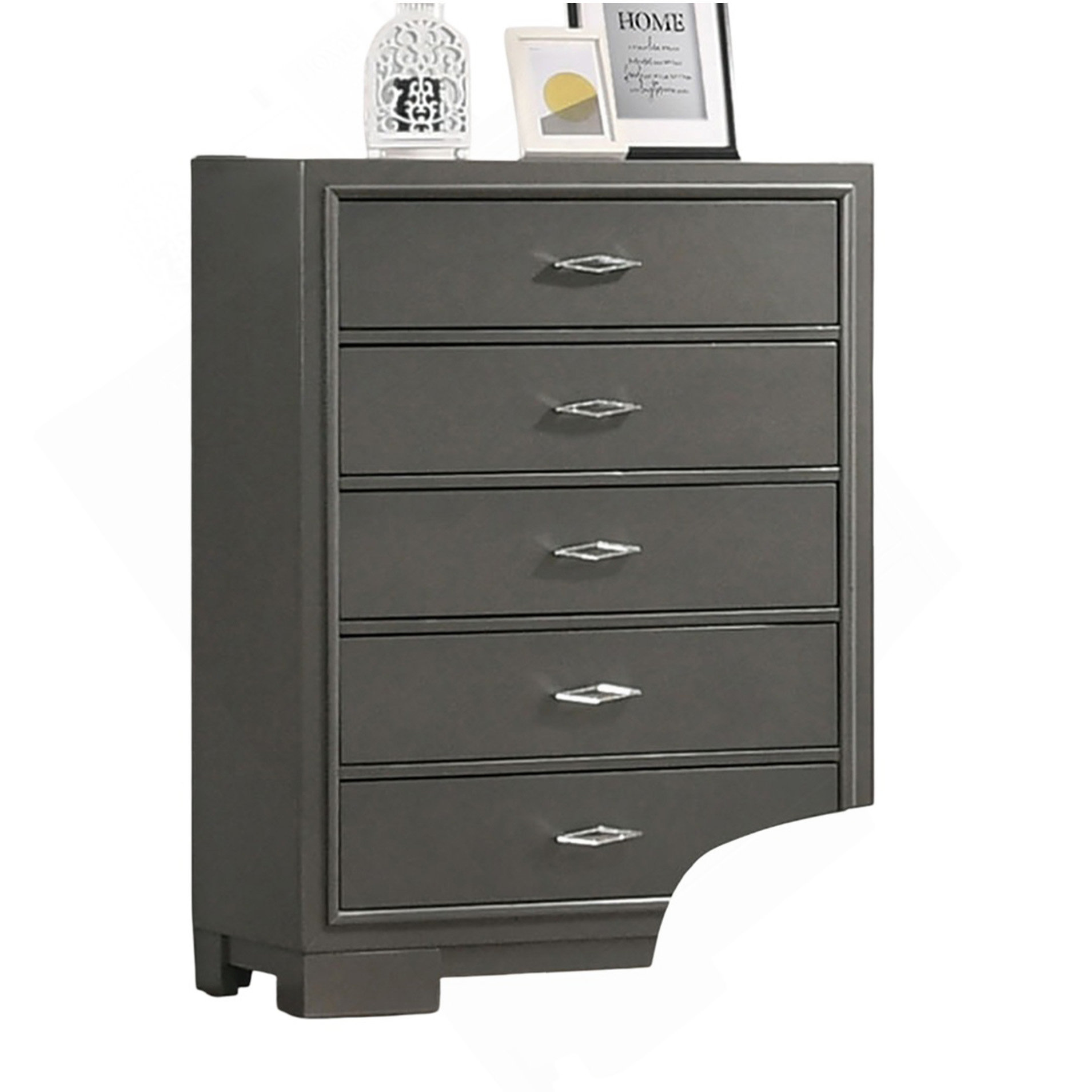 Latitude Run® 1Pc Chest Contemporary Style Five Drawers Bracket Feet ...