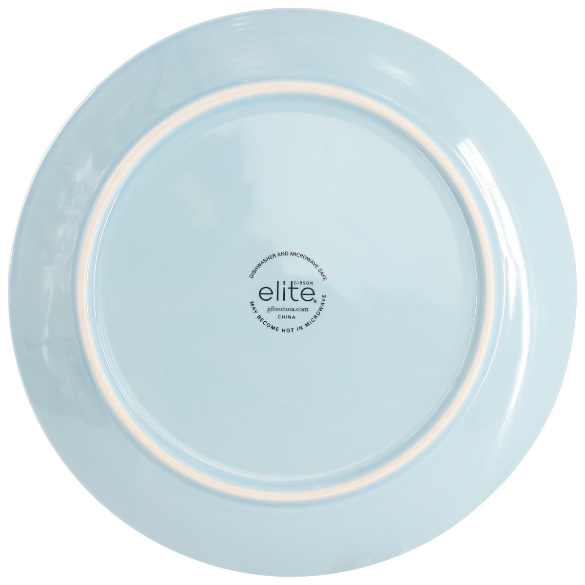 Gibson Elite Alemany 16 Piece Round Stoneware Dinnerware Set in Aqua ...