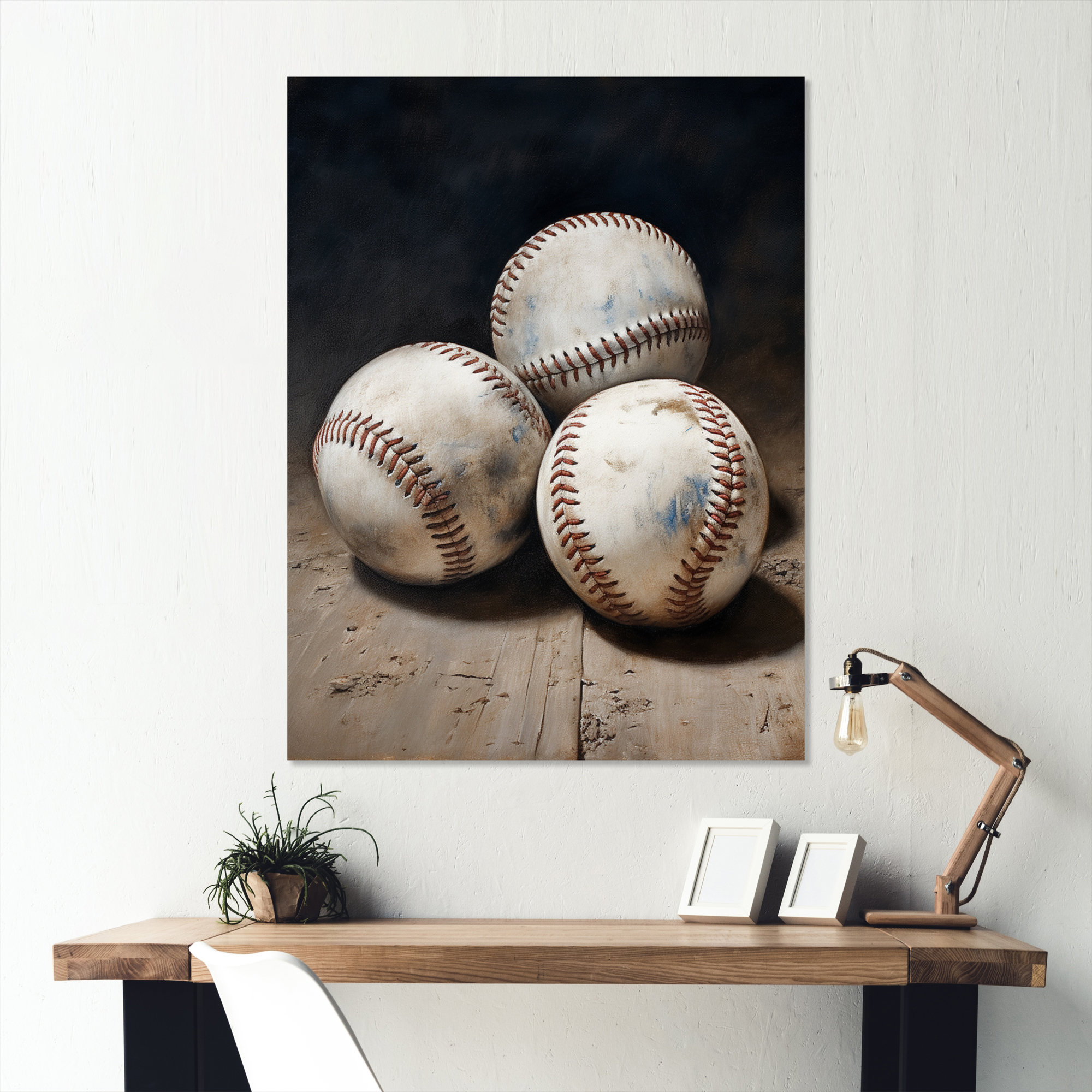 Winston Porter Baseball Subtle Double Play - Baseball Metal Wall Art ...