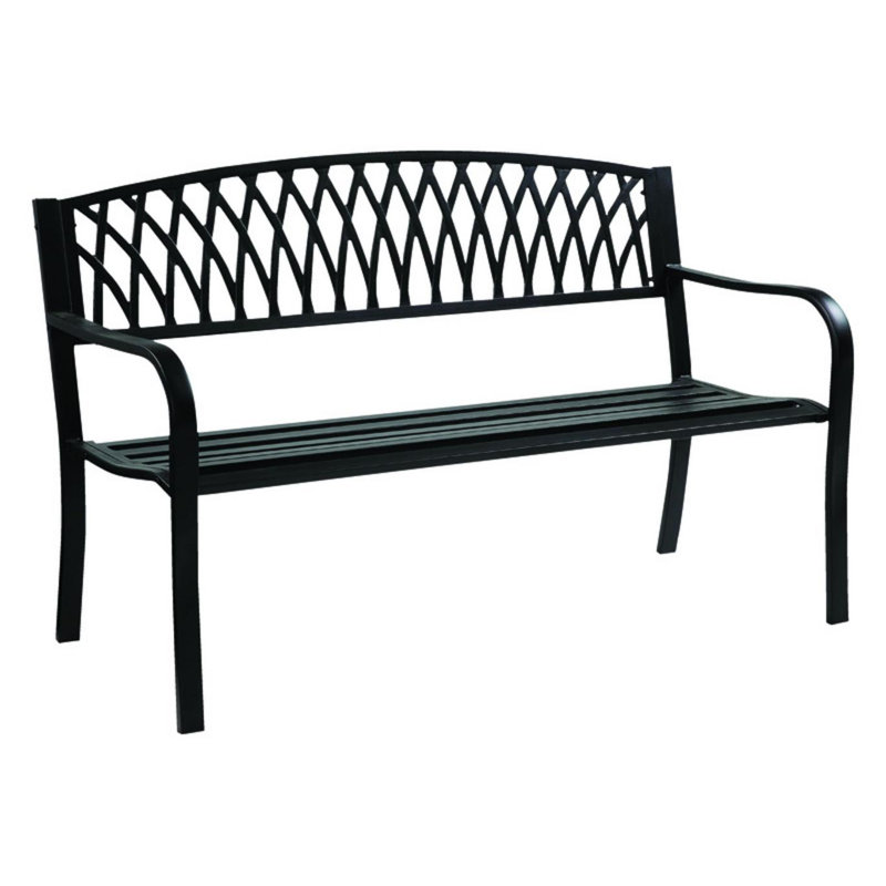 Red Barrel Studio® Marmarth Grass Back Steel Park Bench & Reviews | Wayfair