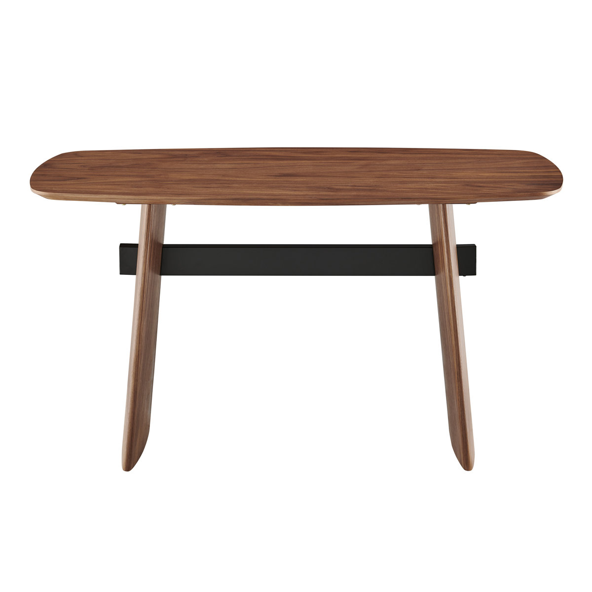 Wade Logan® Chorlette Desk In Walnut With Matte Black Cross Bar | Wayfair