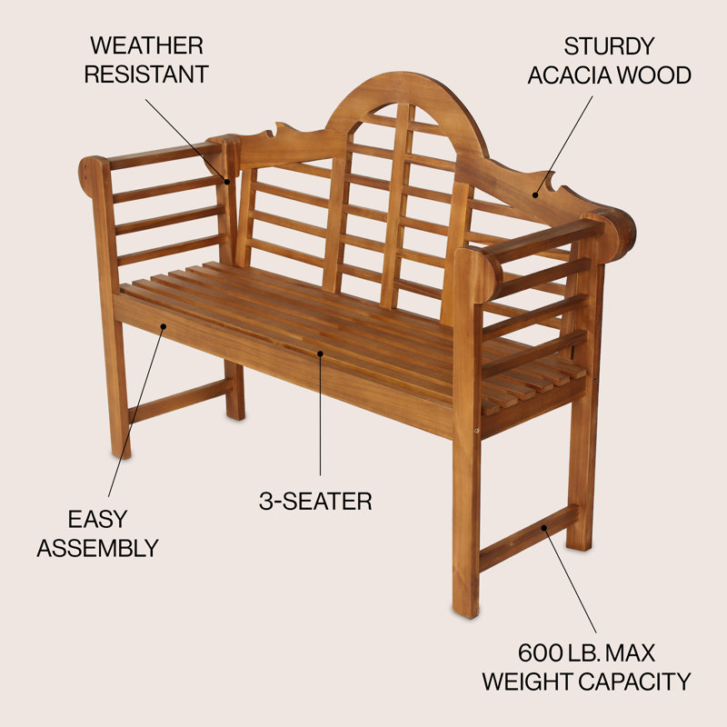 Alcott Hill® Jessica Wooden Garden Bench & Reviews | Wayfair