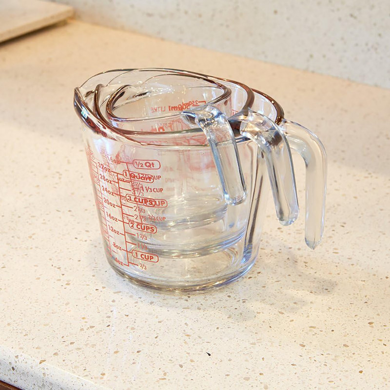 doitbest 3-Piece Glass Measuring Cup Set (1-Cup, 2-Cup, 4-Cup) for ...