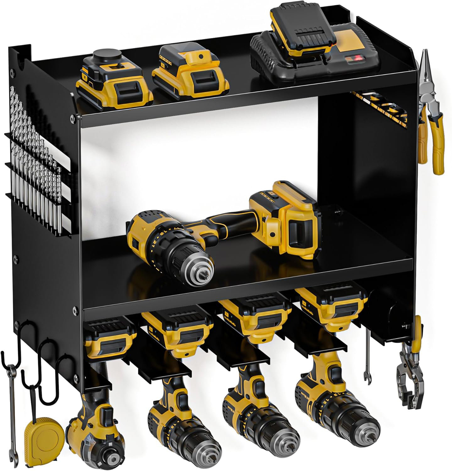 TWDAI Heavy Duty Metal Wall Mount Tool Organizer - 4/6/8 Slots For ...