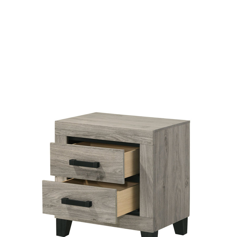 Mercer41 Mari Light Gray Finish Nightstand | Wayfair
