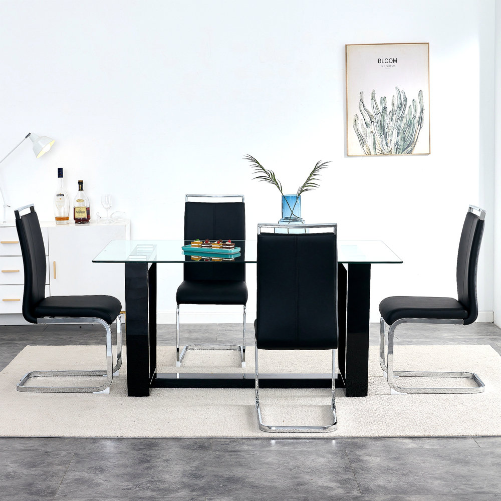 Wrought Studio Dining Table Large Modern Minimalist Rectangular For 6-8 ...