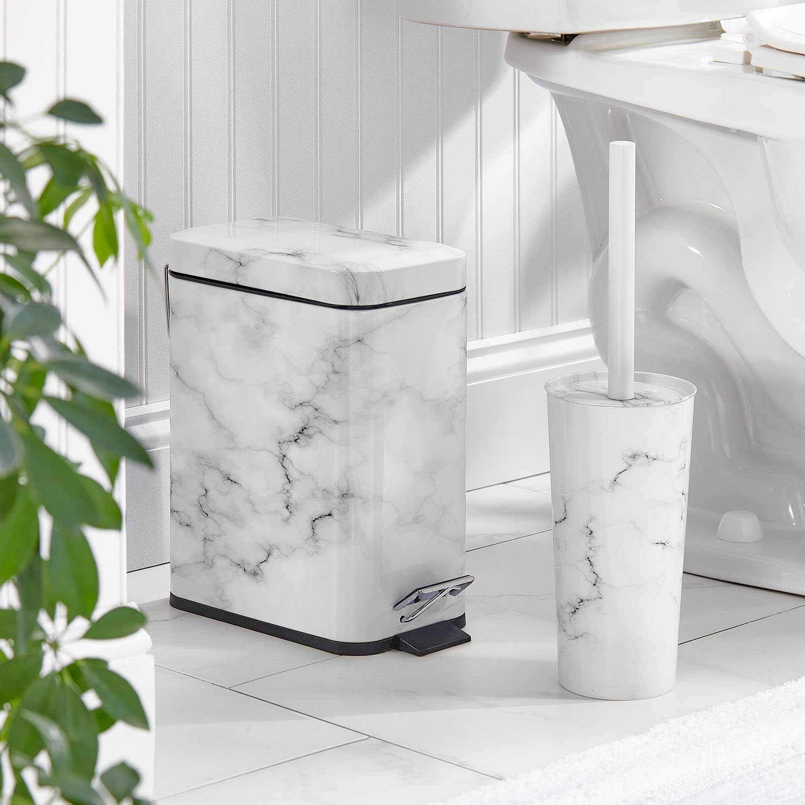 JEUPDAY 1.3 Gallon Step On Trash Can Sets | Wayfair