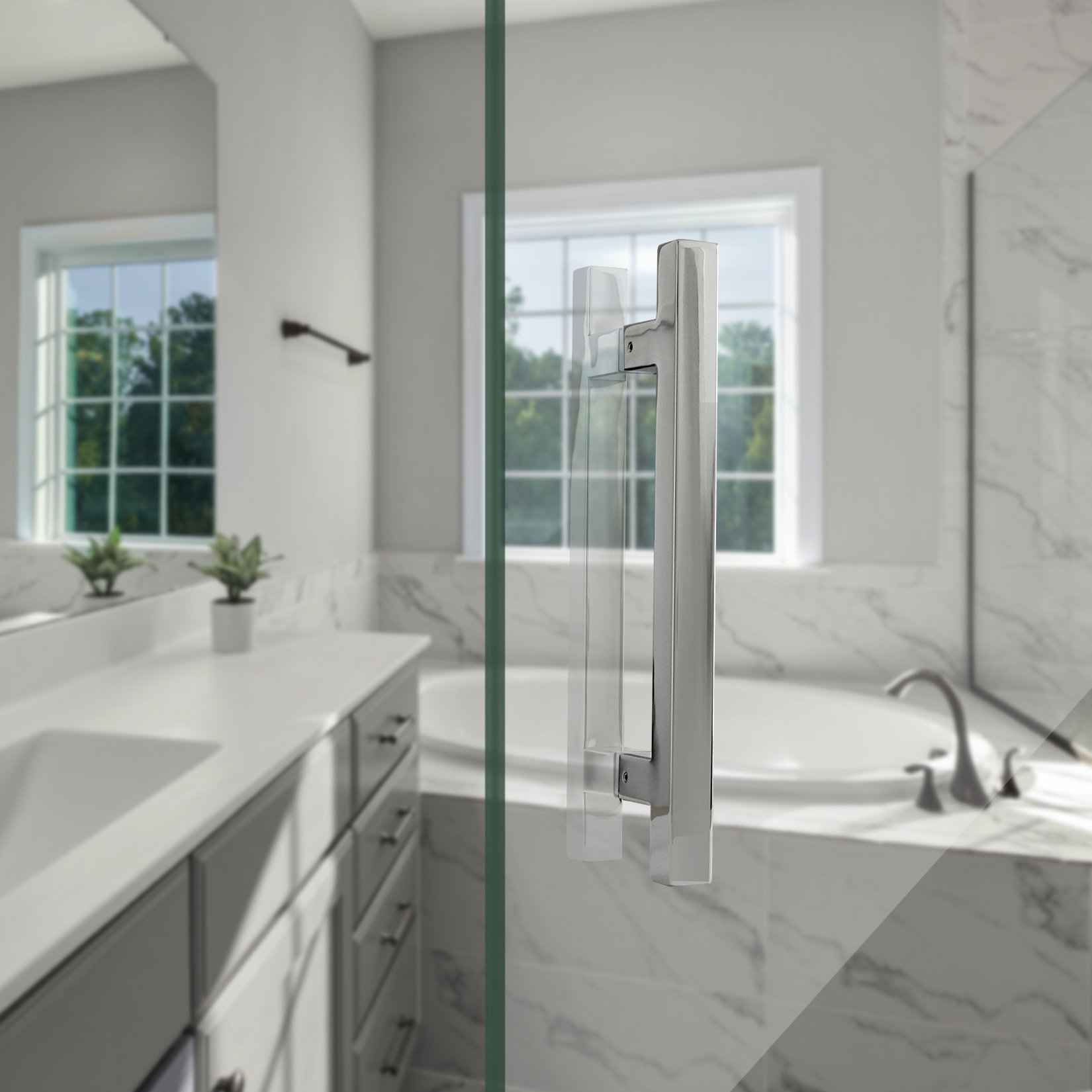 CKB 8“ Glass shower Door pull bathroom Handle stainless steel door ...