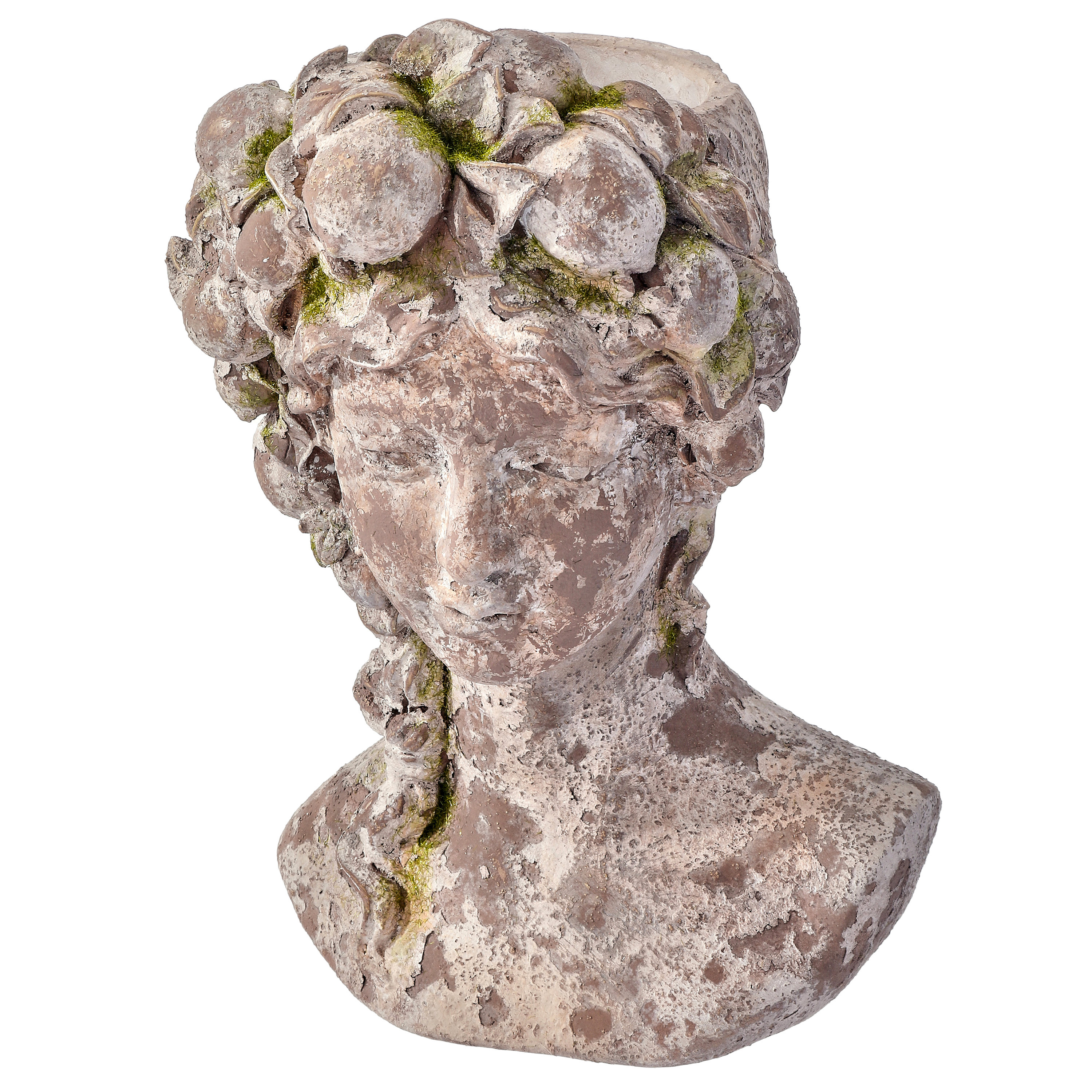 The Holiday Aisle® 10.5" Resin Mossed Lady Bust Planter - Wayfair Canada