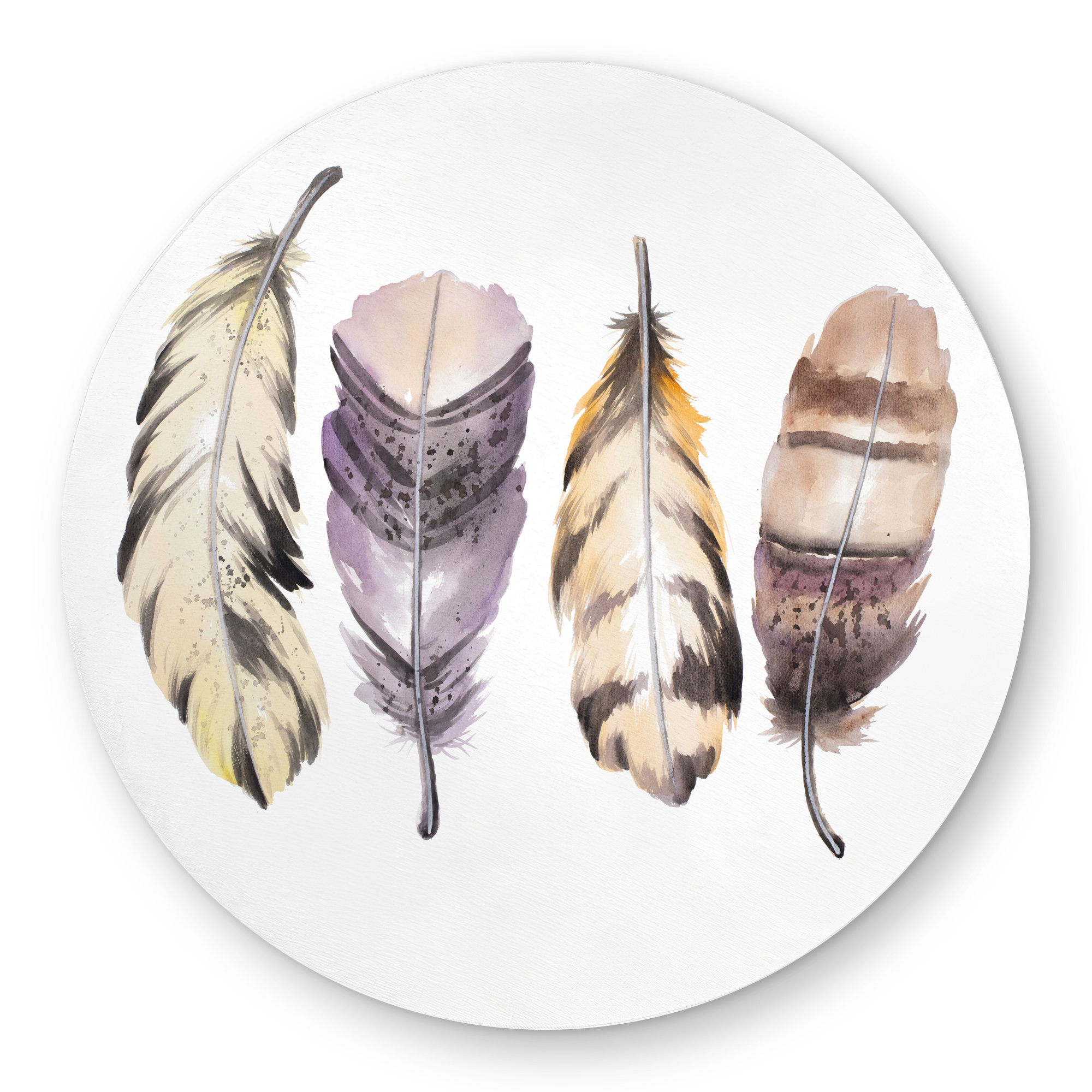 Begin Edition International Inc. Purple Feather Set - Romantic Round ...