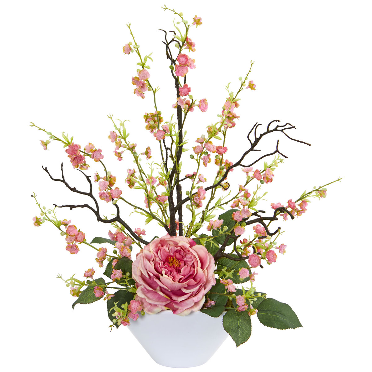 House of Hampton® Artificial Mixed Floral Arrangement in Pot & Reviews ...