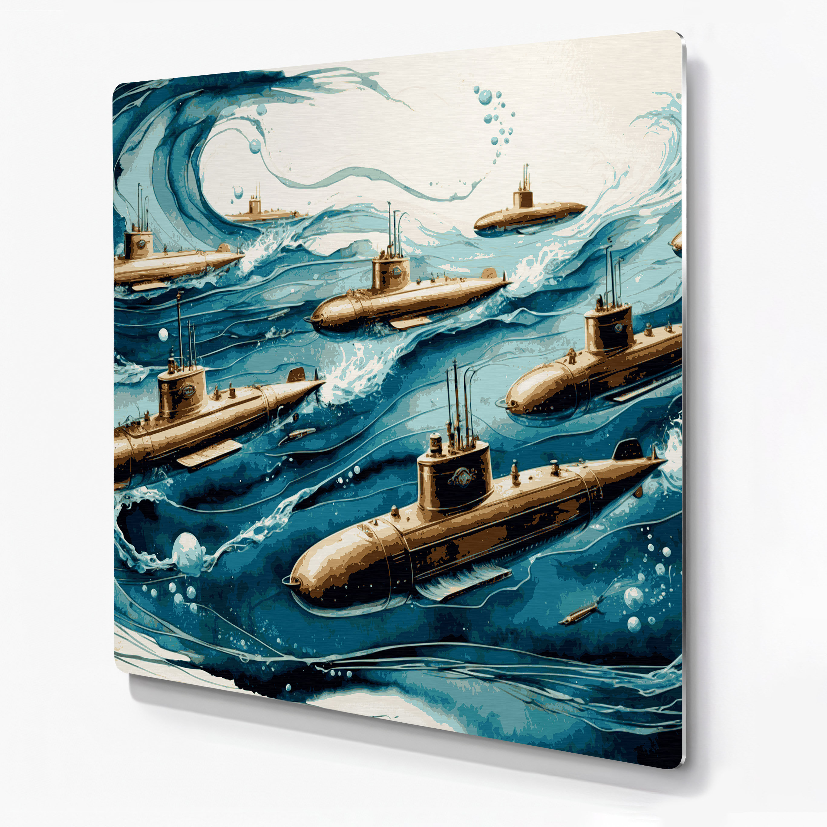 Longshore Tides Nautical Submarines Gray Metal Wall Art | Wayfair