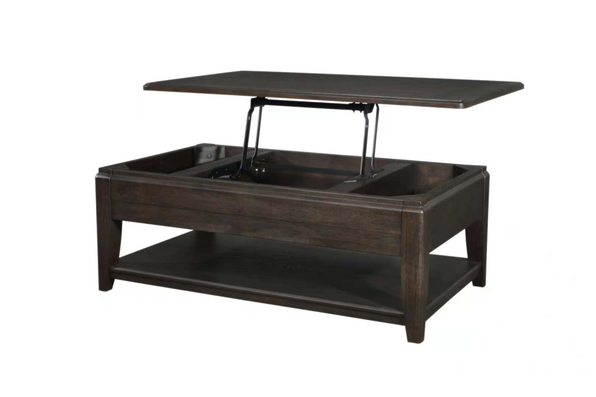 Latitude Run® Cocktail Table With Lift-Top And Casters, Spacious Hidden ...