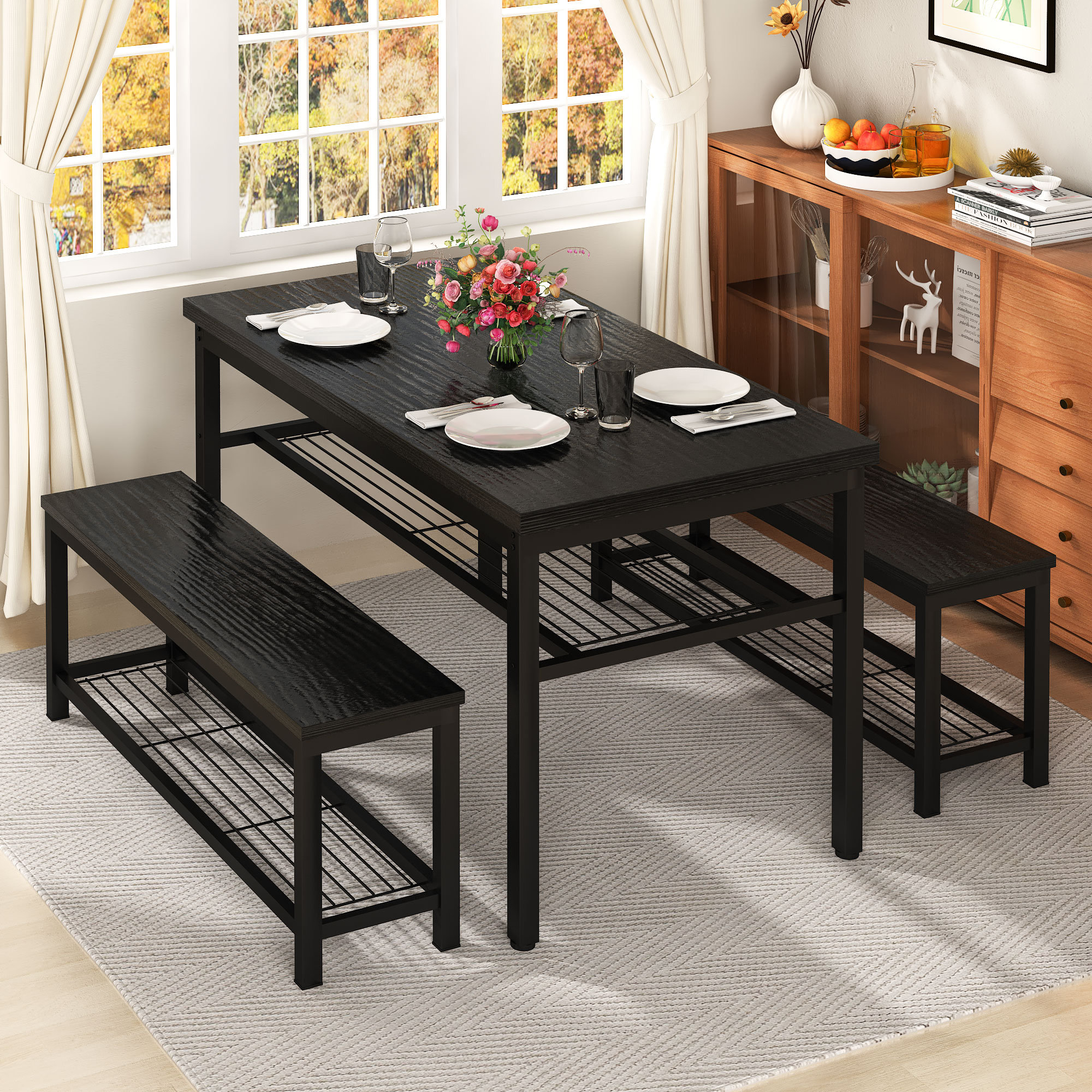 17 Stories Gilbertine Rectangular 43'' L x 28.7'' W Dining Set | Wayfair