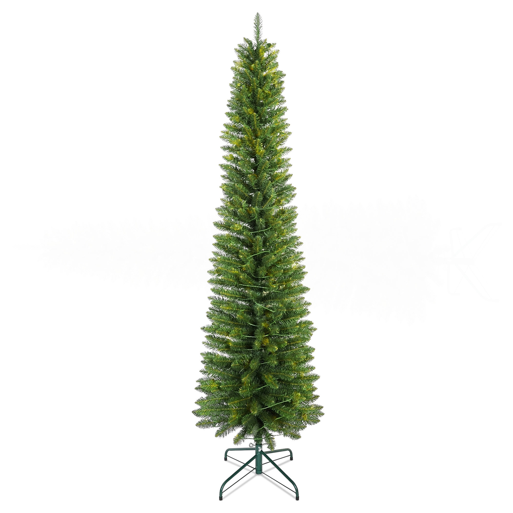 Winston Porter 7FT Green Pencil Christmas Tree – Slim PVC Tree With 469 ...