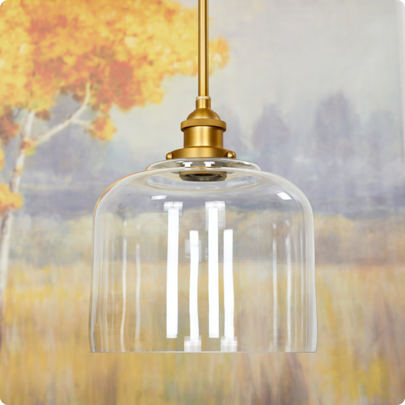 Breakwater Bay 7.5" H x 8.75" W Glass Drum Track Head Shade in ...