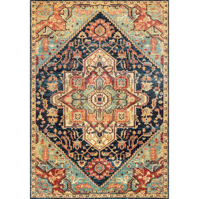 Bungalow Rose Trinette Performance Green/Beige Rug & Reviews | Wayfair